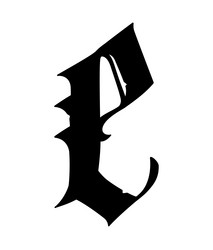 Letter e in gothic style alphabet symbol Vector Image