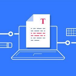 Text document writing on computer Royalty Free Vector Image