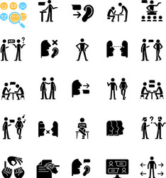 Communication channel rgb color icons set Vector Image
