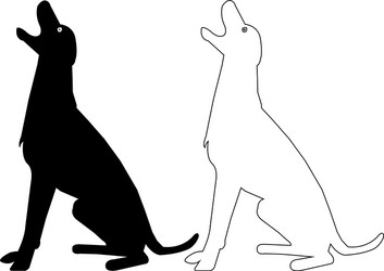 Dog barking silhouette icon eps Royalty Free Vector Image