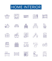 Homeware line icons signs set design collection Vector Image