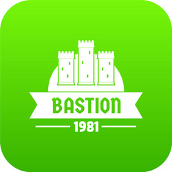 Bastion icon green Royalty Free Vector Image - VectorStock