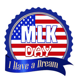 Martin luther king day sticker Royalty Free Vector Image
