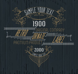 Vintage alphabet with premium decoration classic Vector Image