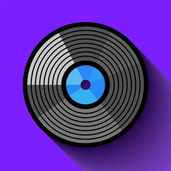 Black vinyl record disc flat concept colorful Vector Image
