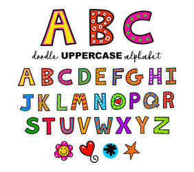 Bendy kids uppercase alphabet letters Royalty Free Vector