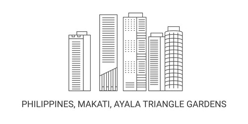 Philippines makati city skyline isolated Vector Image