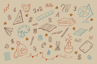 School learning concept color doodle Royalty Free Vector