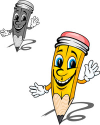 Smiling cartoon lead pencil Royalty Free Vector Image