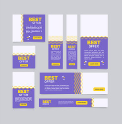 Best offer square web banner design template Vector Image