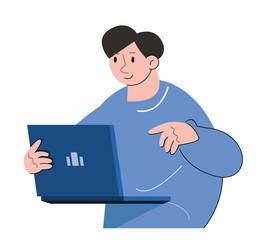 Character people using laptop Royalty Free Vector Image