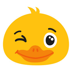 Duck angry muzzle head flat Royalty Free Vector Image
