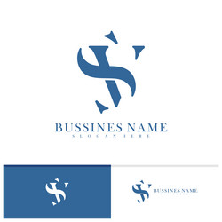Initial s v logo design template creative Vector Image