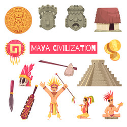 Maya civilization set Royalty Free Vector Image