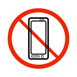 Phone forbidden sign isolated on white background Vector Image