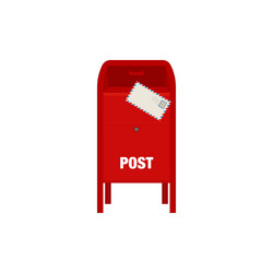Red post box cartoon isolated Royalty Free Vector Image