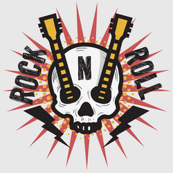 Rock type design with scribbled letter Royalty Free Vector