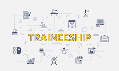 Traineeship concept with icons profession Vector Image