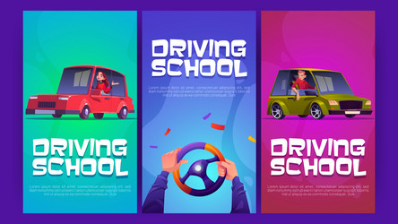 Driving school auto education Royalty Free Vector Image