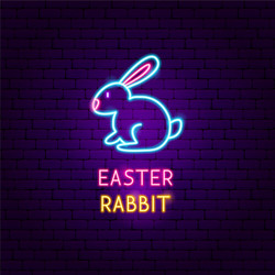 Rabbit animal neon sign Royalty Free Vector Image