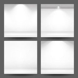 Empty white photo studio interior background set Vector Image