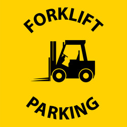 Forklift parking floor sign on white background Vector Image