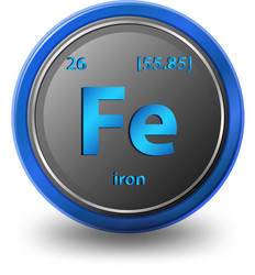 Flashcard of iron with atomic mass Royalty Free Vector Image