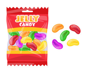 Fruity gummies package chewy jelly candy sweets Vector Image