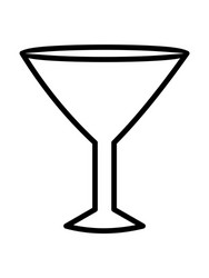Linear drawing a mixed drinks cup on white Vector Image