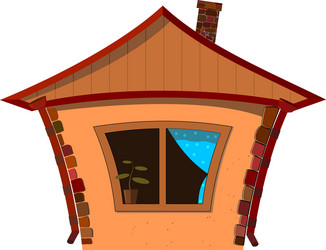 Colorful of a small cartoon house Royalty Free Vector Image