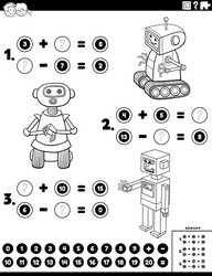 Addition and subtraction task for kids education Vector Image