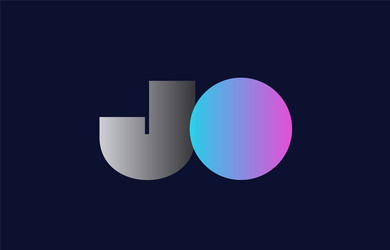 Jo alphabet letter join joined logo design Vector Image