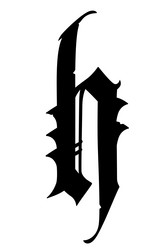 Letter h in the gothic style alphabet the symbol Vector Image