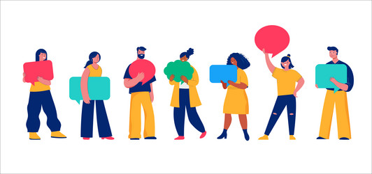 People with speech bubbles voting right concept Vector Image