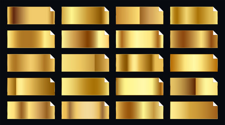 Set of premium golden gradients in two shade Vector Image