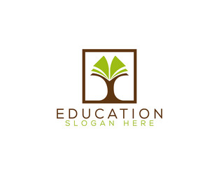 Abstract book tree creative logo design Royalty Free Vector