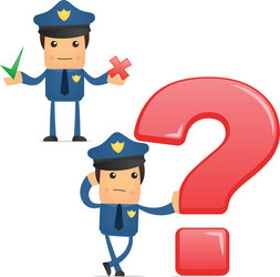 Cartoon police officer policeman stop crime Vector Image