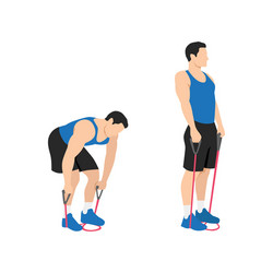 Man doing resistance band side steps exercise Vector Image