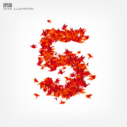 Number 2014 with origami birds Royalty Free Vector Image