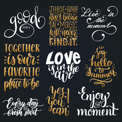 Hand drawn lettering of a phrase yes i can Vector Image