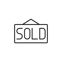 Sold sign board real estate icon with black Vector Image