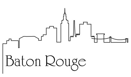 Baton rouge louisiana city silhouette black Vector Image