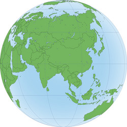 Asia continent is divided country on globe Vector Image