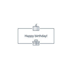 Linear happy birthday sign Royalty Free Vector Image