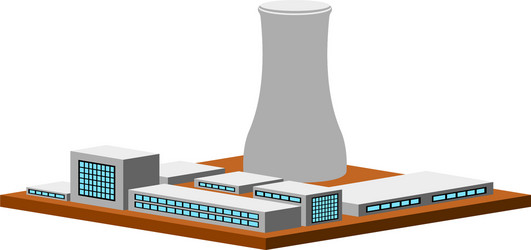 Isolated nuclear power plant Royalty Free Vector Image