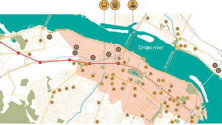 Map of the dnieper ukraine Royalty Free Vector Image