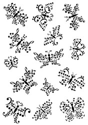Music Note And Butterfly Tattoo