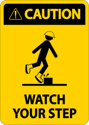 Danger watch your step tripping hazard sign Vector Image