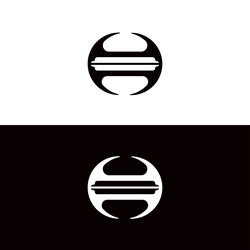 Black and white circle logo template design Vector Image