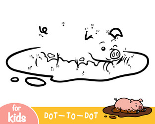 Color number education game pig Royalty Free Vector Image